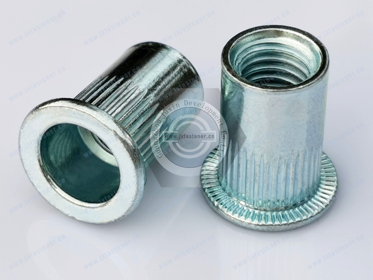 Manufacture Flat Head Open end Round Body Knurled Blind Rivet Nuts