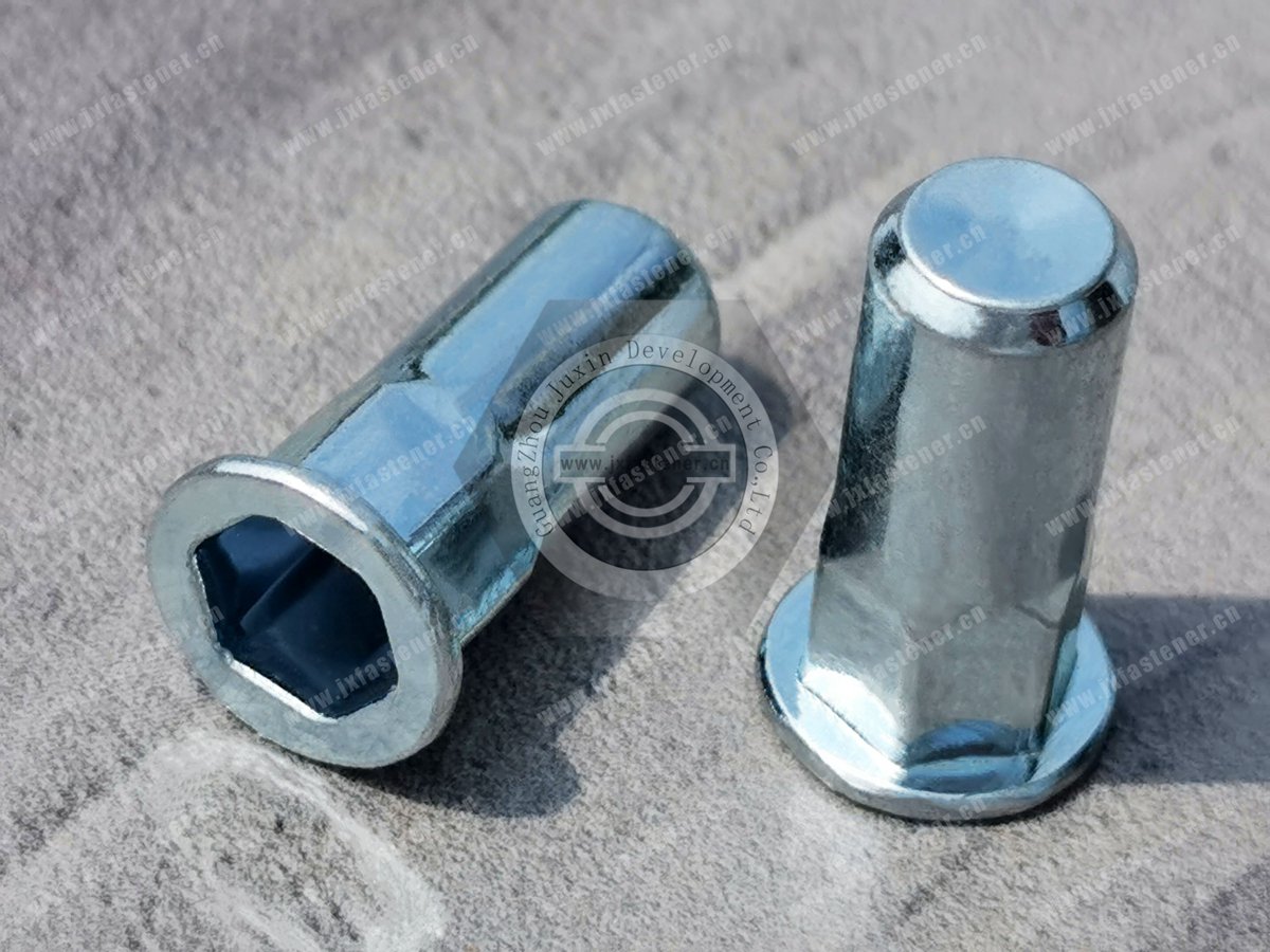 Flat Head Closed end Part Hexagonal body blind rivet nuts --Closed end ...