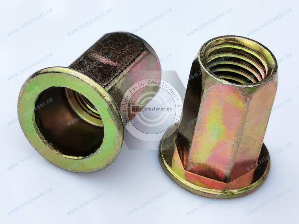 Flat head open end Full Hexagonal body blind rivet nuts --Open end -A ...