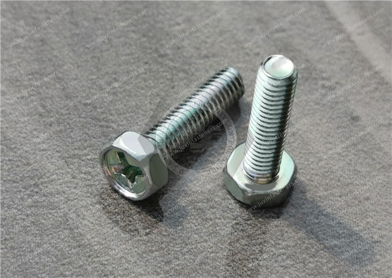 Carbon steel Cross recessed hexagon bolts with indentation