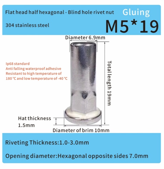 stainless steel sealing M5 rivet nuts for automotive Exporter thin ...