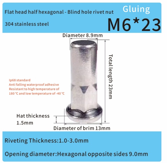 part hexagonal sealing stainless m6 rivet nut automotive Company